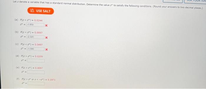 Solved Let z denote a variable that has a standard normal | Chegg.com