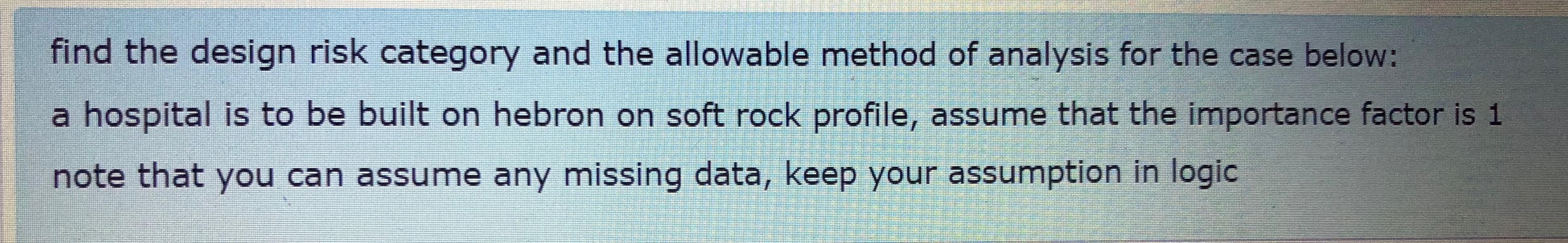 Solved find the design risk category and the allowable | Chegg.com