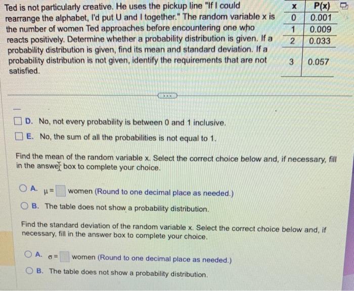Solved Ted is not particularly creative. He uses the pickup | Chegg.com