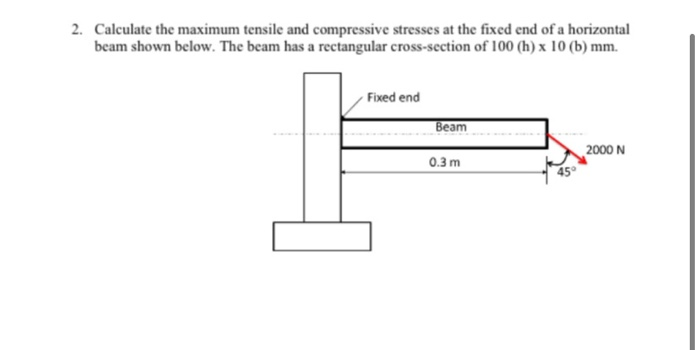 Solved 2. Calculate the maximum tensile and compressive | Chegg.com