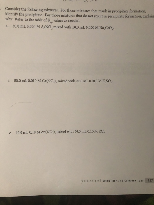 Solved LI Consider the following mixtures. For those | Chegg.com