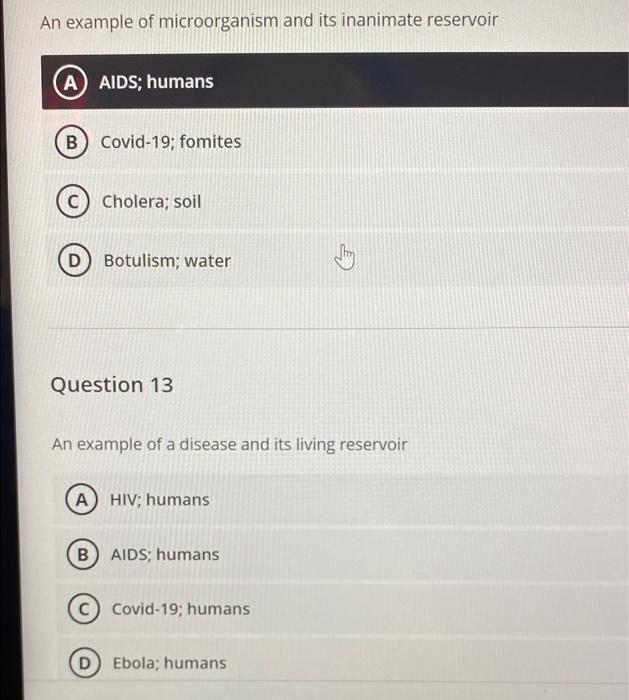 Solved An example of microorganism and its inanimate | Chegg.com