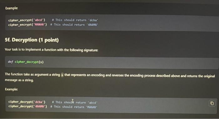 Solved 5. Implement cipher.py Ciphers are programs for | Chegg.com