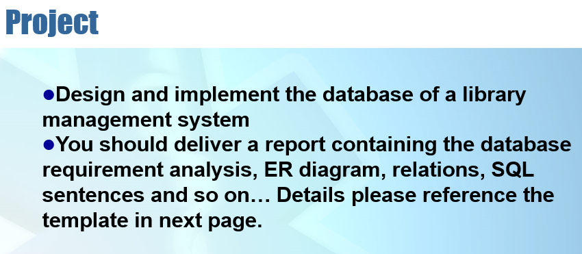 Solved Project Design And Implement The Database Of A