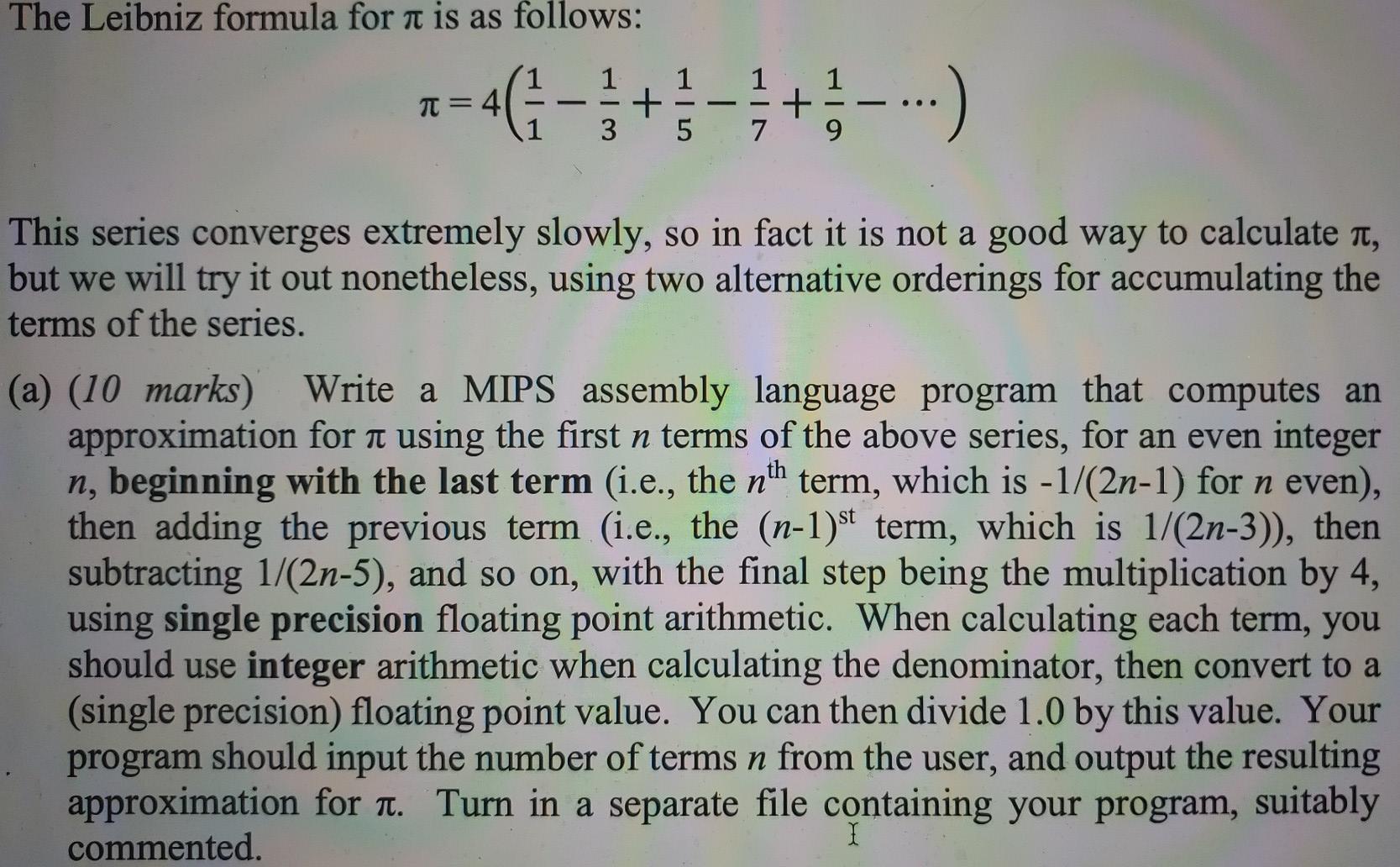 Solved The Leibniz formula for it is as follows: | Chegg.com