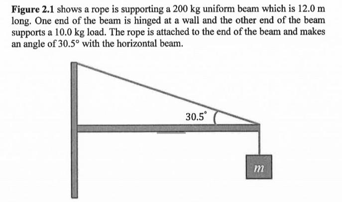 Solved Figure 2.1 shows a rope is supporting a 200 kg | Chegg.com