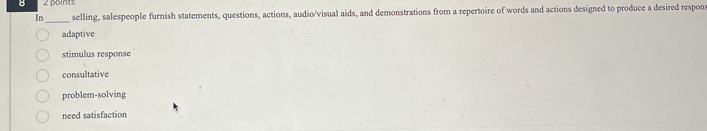 Solved In q, ﻿selling, salespeople furnish statements, | Chegg.com