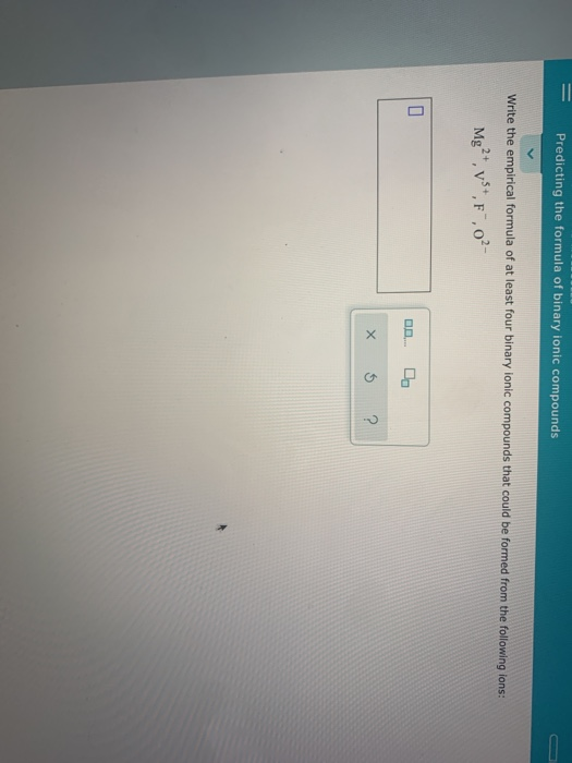 Solved Predicting the formula of binary ionic compounds | Chegg.com
