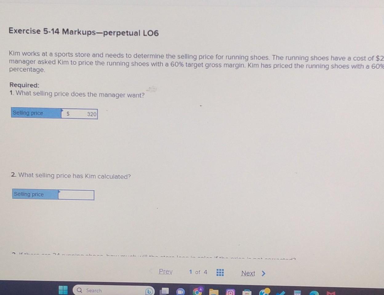 Solved Kim works at a sports store and needs to determine | Chegg.com