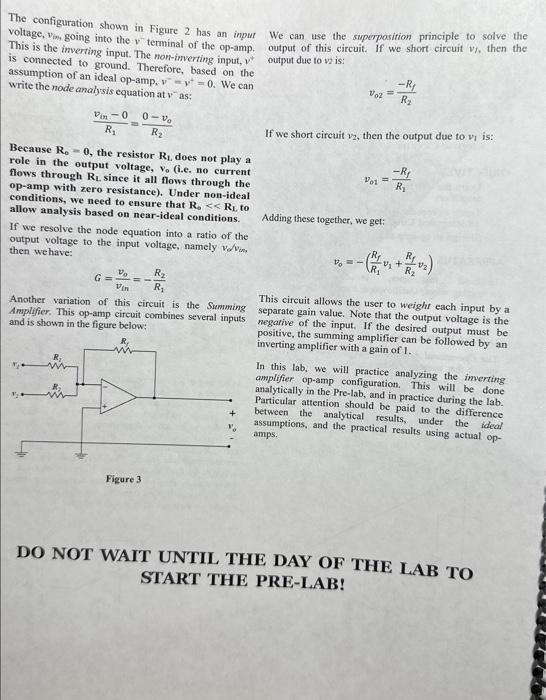 Solved EXPERIMENT 206 REFERENCES OPERATIONAL AMPLIFIERS +. | Chegg.com