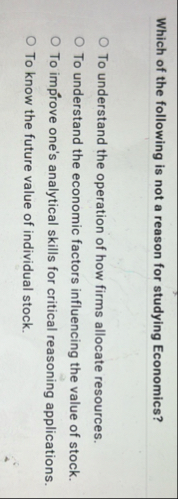 Solved Which of the following is not a reason for studying | Chegg.com