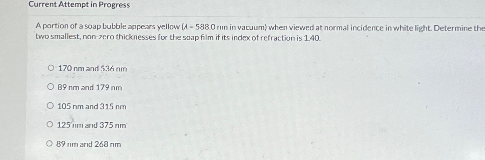 Solved Current Attempt in ProgressA portion of a soap bubble | Chegg.com