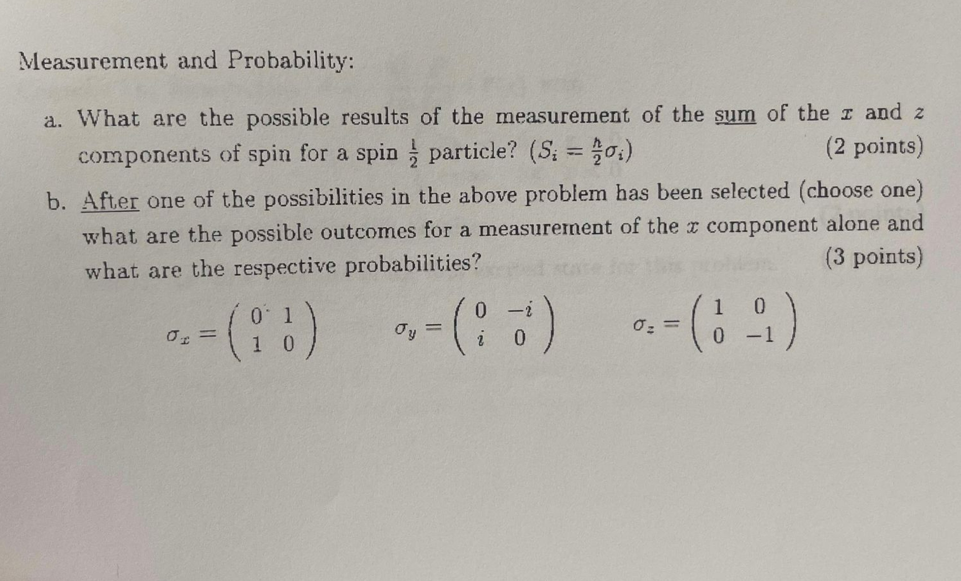 Solved Measurement and Probability:a. ﻿What are the possible | Chegg.com