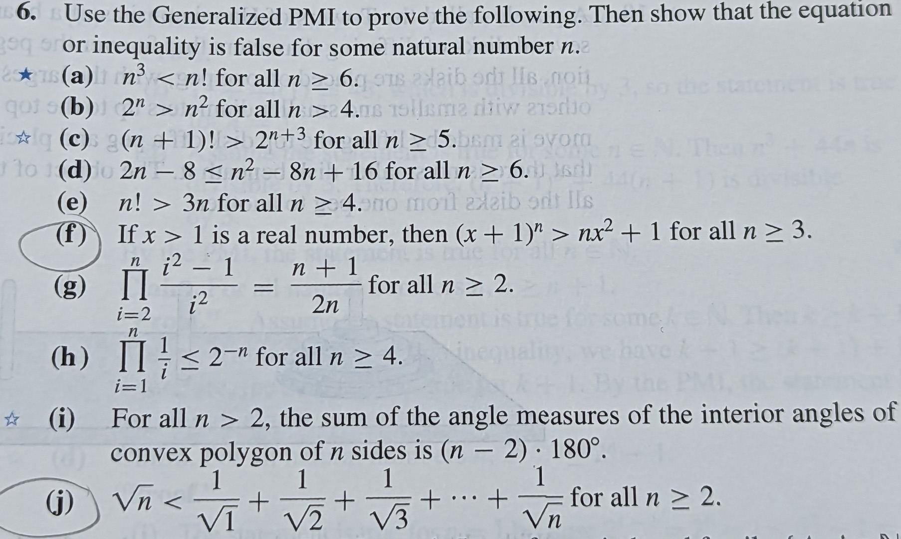 Solved 6. Use the Generalized PMI to prove the following. | Chegg.com