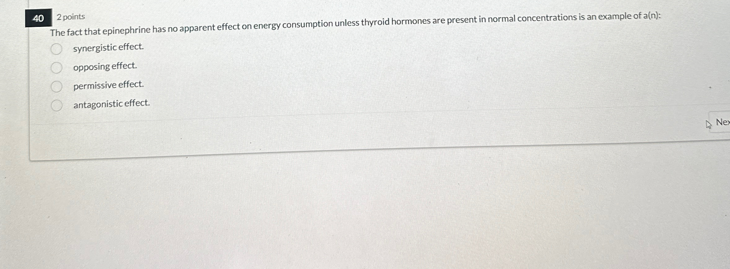 Solved 402 ﻿pointsThe fact that epinephrine has no apparent | Chegg.com