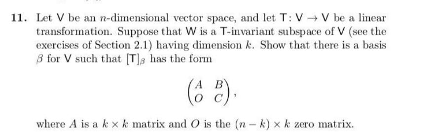 Solved 1. Let V be an n-dimensional vector space, and let | Chegg.com