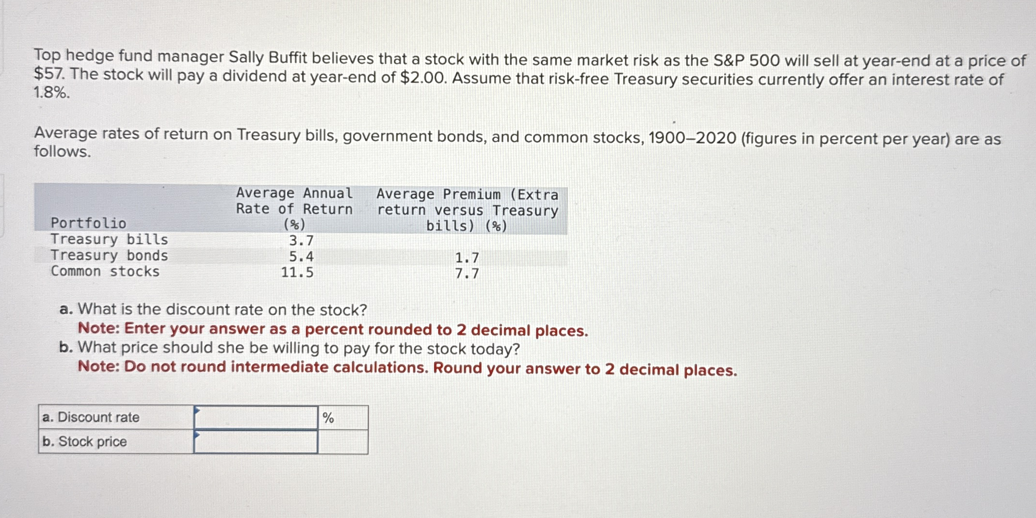 Solved Top hedge fund manager Sally Buffit believes that a | Chegg.com