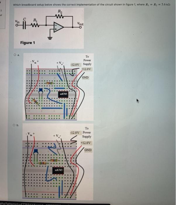 Solved which breadboard setup below shows the correct | Chegg.com