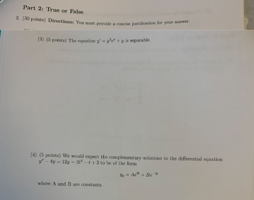 Solved Part 2: True or False( 30 ﻿points) ﻿Diroctions: You | Chegg.com