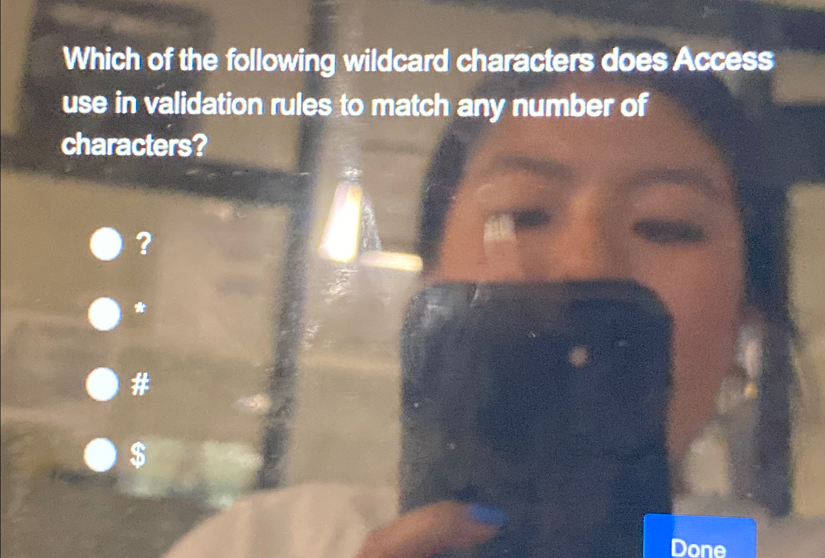 Solved Which of the following wildcard characters does | Chegg.com