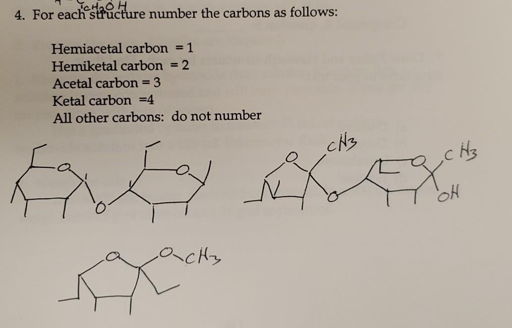 Solved For each structure number the Carbons as | Chegg.com