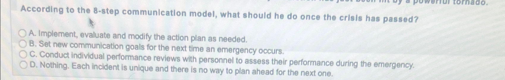 Solved According to the 8-step communication model, what | Chegg.com