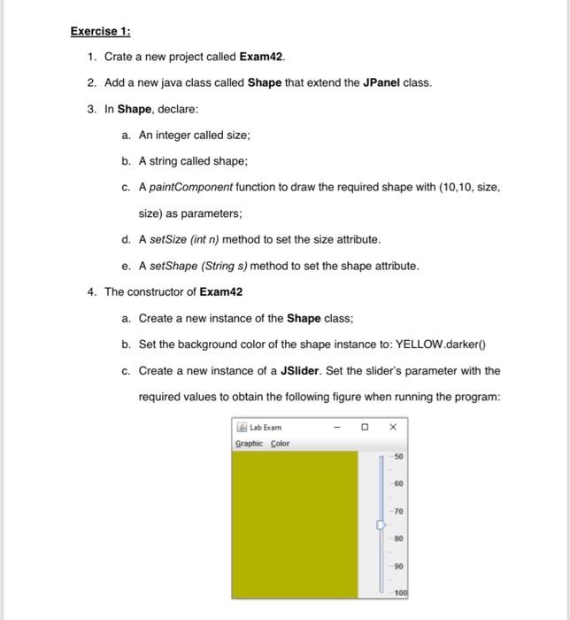 Solved Exercise 1 1 Crate A New Project Called Exam42 2 9649