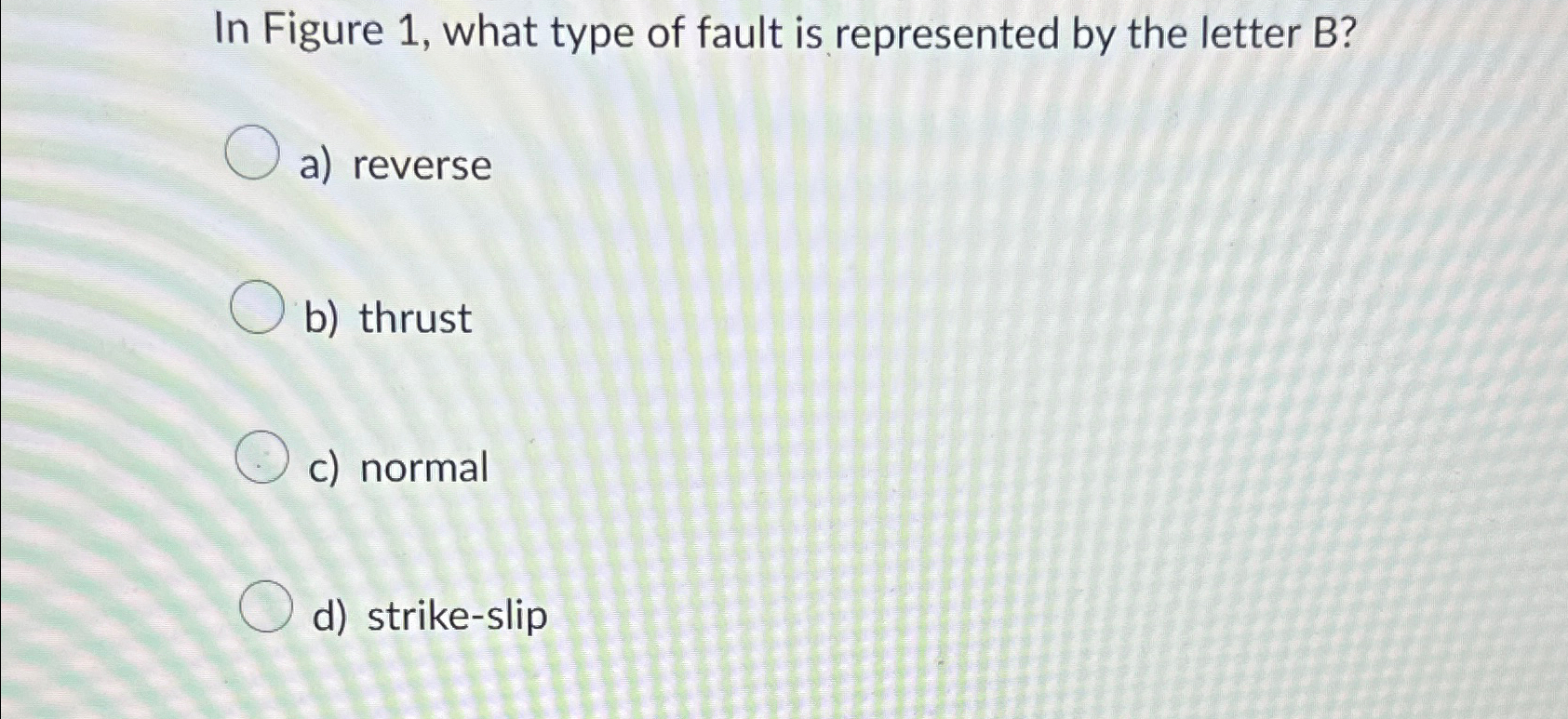 Solved In Figure 1, ﻿what type of fault is represented by | Chegg.com