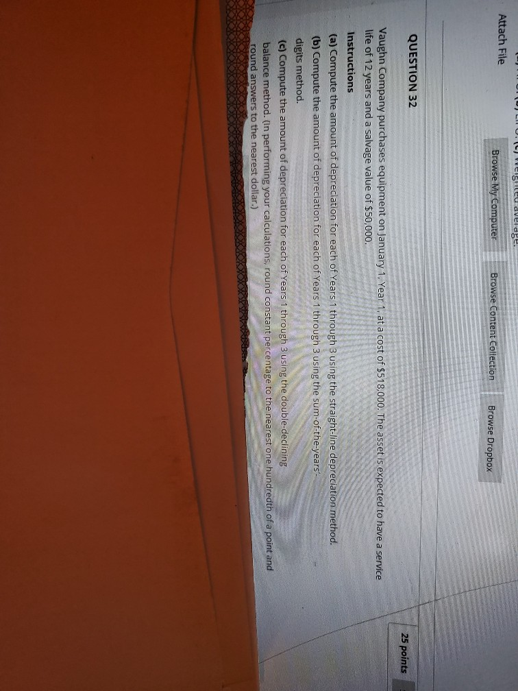 Solved L. ( Weighted average. Attach File Browse My Computer | Chegg.com