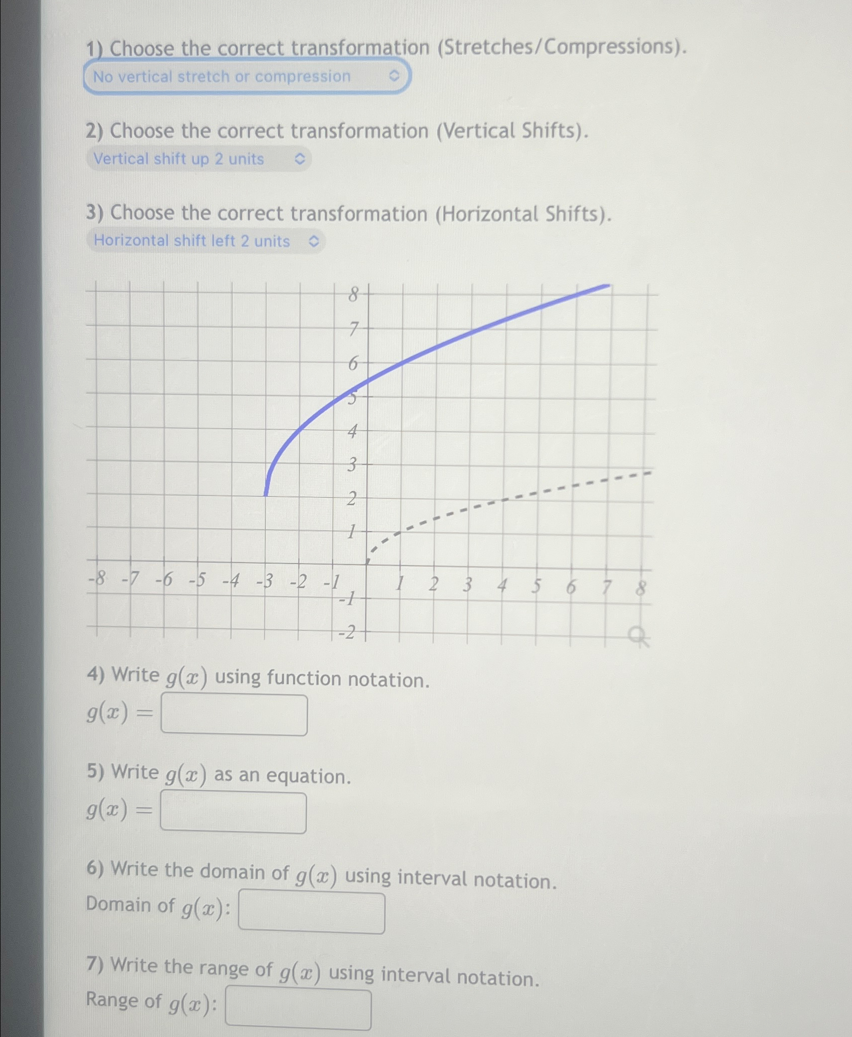 Solved Choose the correct transformation | Chegg.com