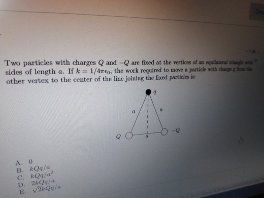 Solved Two particles with charges Q and are fixed at the | Chegg.com