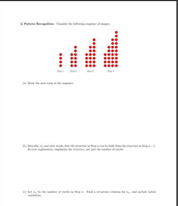 Solved 2. Pattern Recognition. Consder the following | Chegg.com