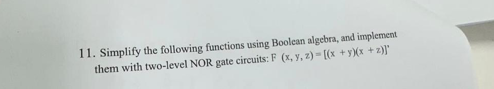 Solved Simplify the following functions using Boolean | Chegg.com