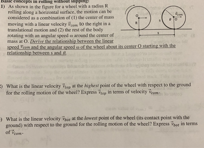 Solved Basic concepts in rolling without slipping! 1) As | Chegg.com