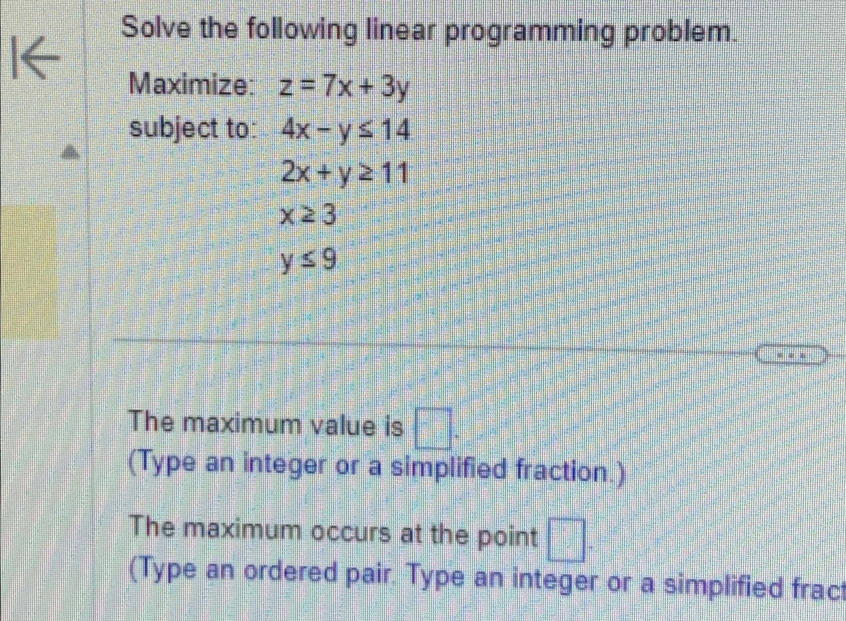 Solved Solve the following linear programming | Chegg.com