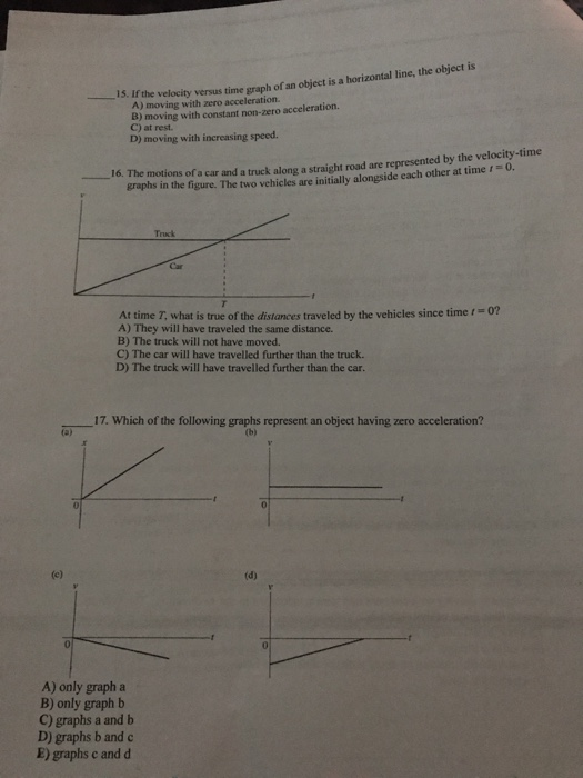 Solved 5. If the velocity versus time graph of an object is | Chegg.com