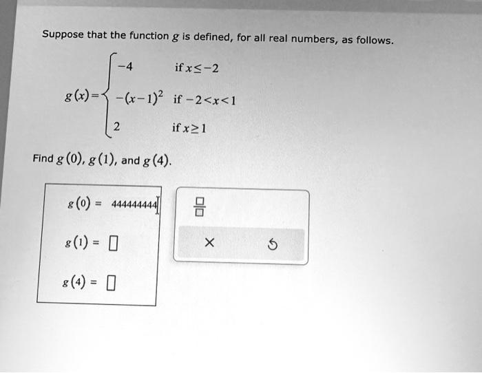 Solved Suppose that the function g is defined, for all real | Chegg.com