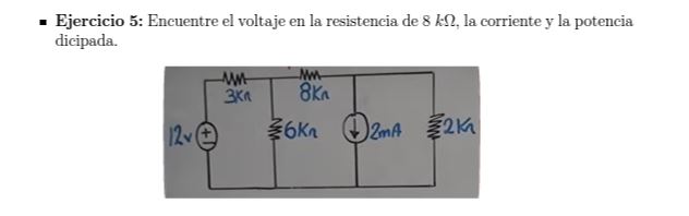 Solved Ejercicio 5: Encuentre el voltaje en la resistencia | Chegg.com