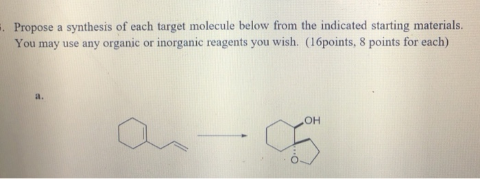 Solved Propose a synthesis of each target molecule below | Chegg.com