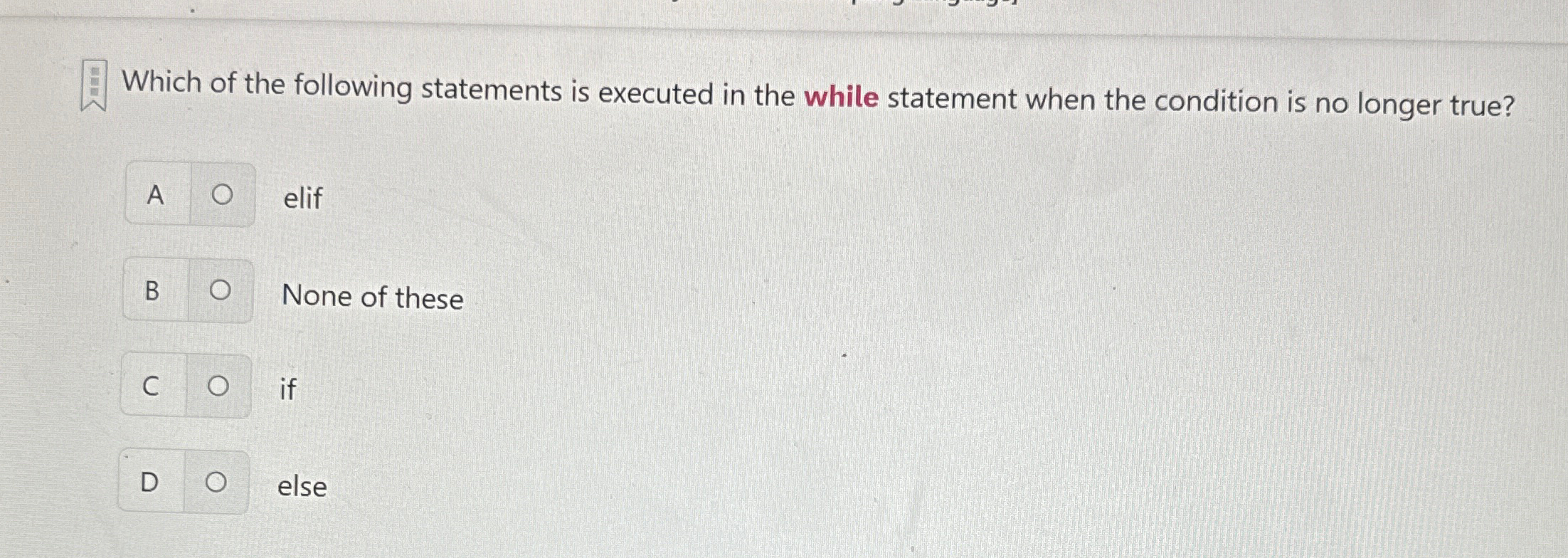 Solved Which of the following statements is executed in the | Chegg.com