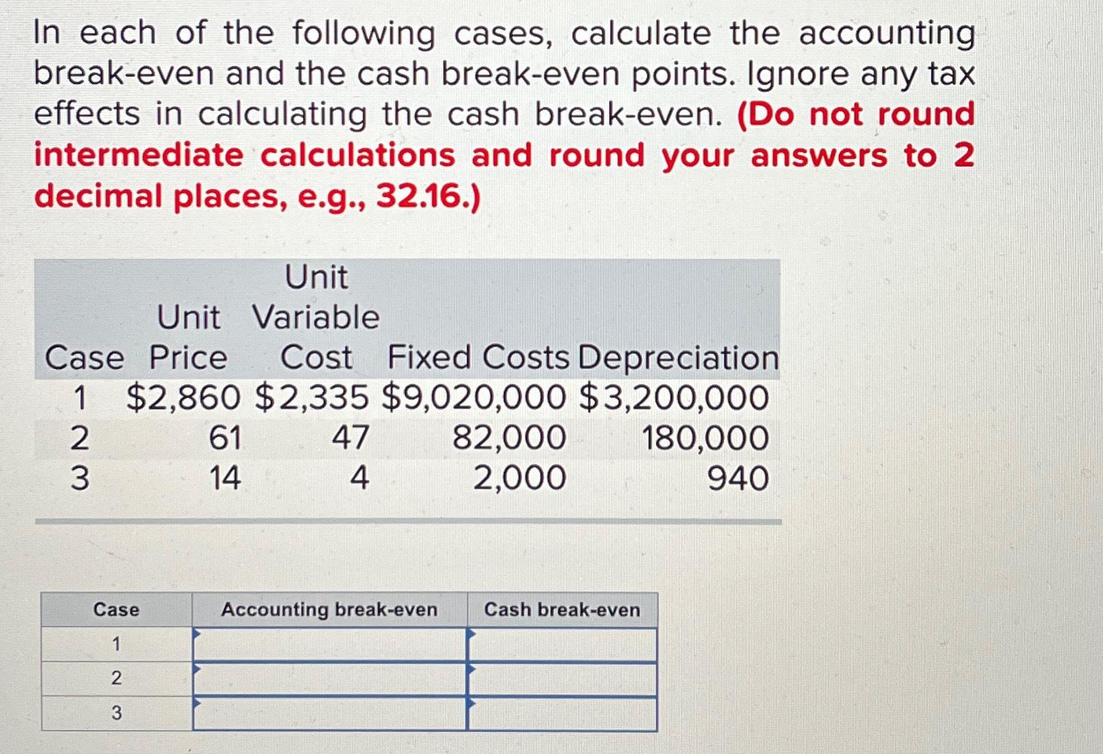 Solved In each of the following cases, calculate the | Chegg.com