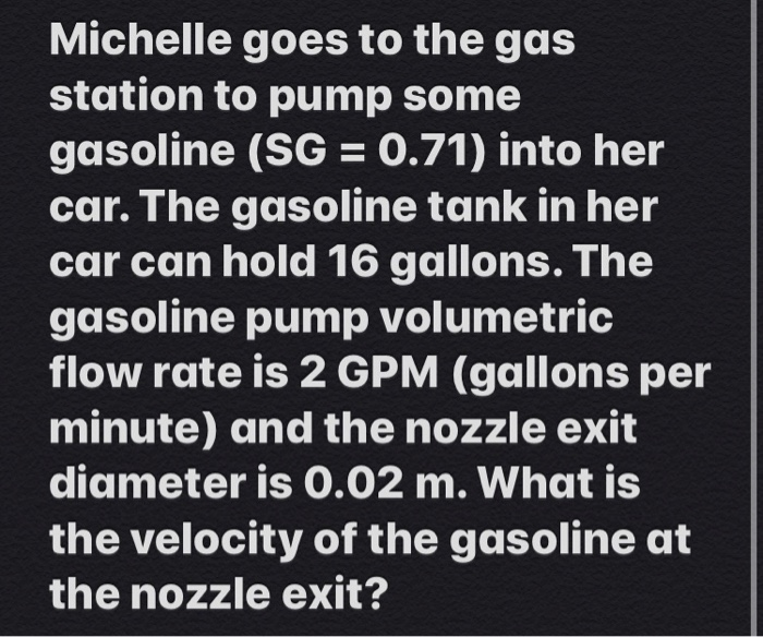 Solved Michelle goes to the gas station to pump some | Chegg.com