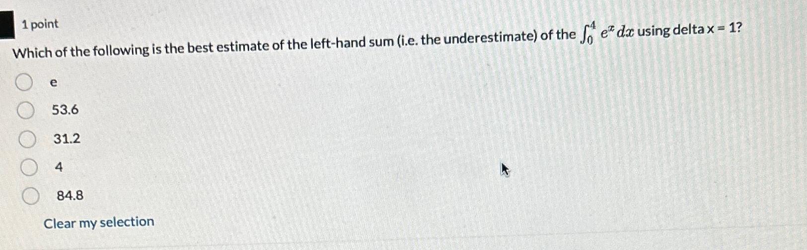 Solved 1 ﻿pointWhich of the following is the best estimate | Chegg.com