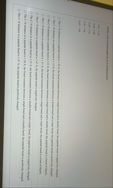 Solved NOTE: A list of bond Iengths (in A) ﻿is included | Chegg.com