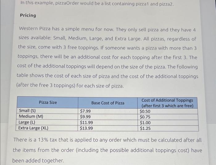 Solved pizzaReceipt.py In the pizzareceipt.py file, create a | Chegg.com