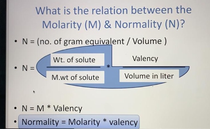 Solved What is the relation between the Molarity (M) & | Chegg.com