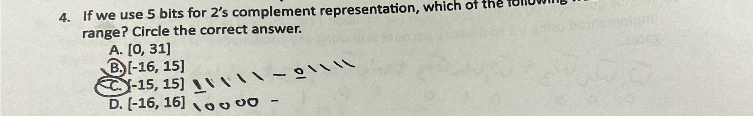 Solved If we use 5 ﻿bits for 2's complement representation, | Chegg.com