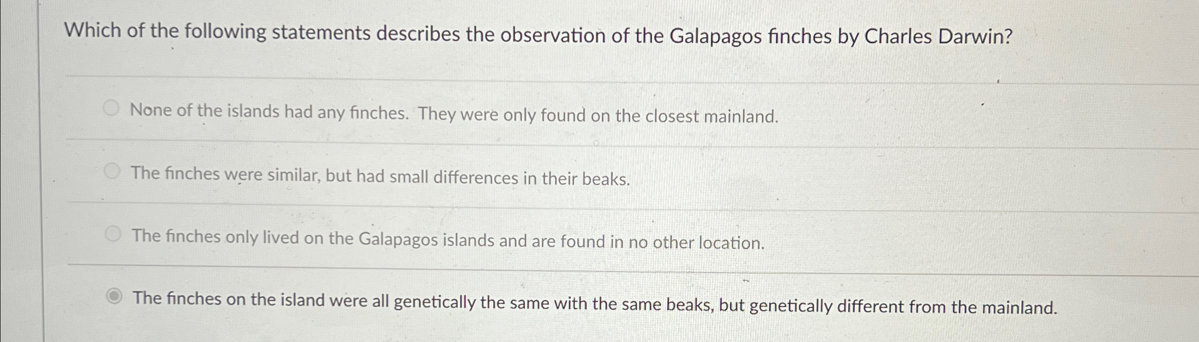 Solved Which of the following statements describes the | Chegg.com