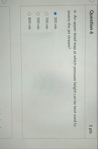 Solved Question 61 ﻿pts6- ﻿An upper-level map at which | Chegg.com