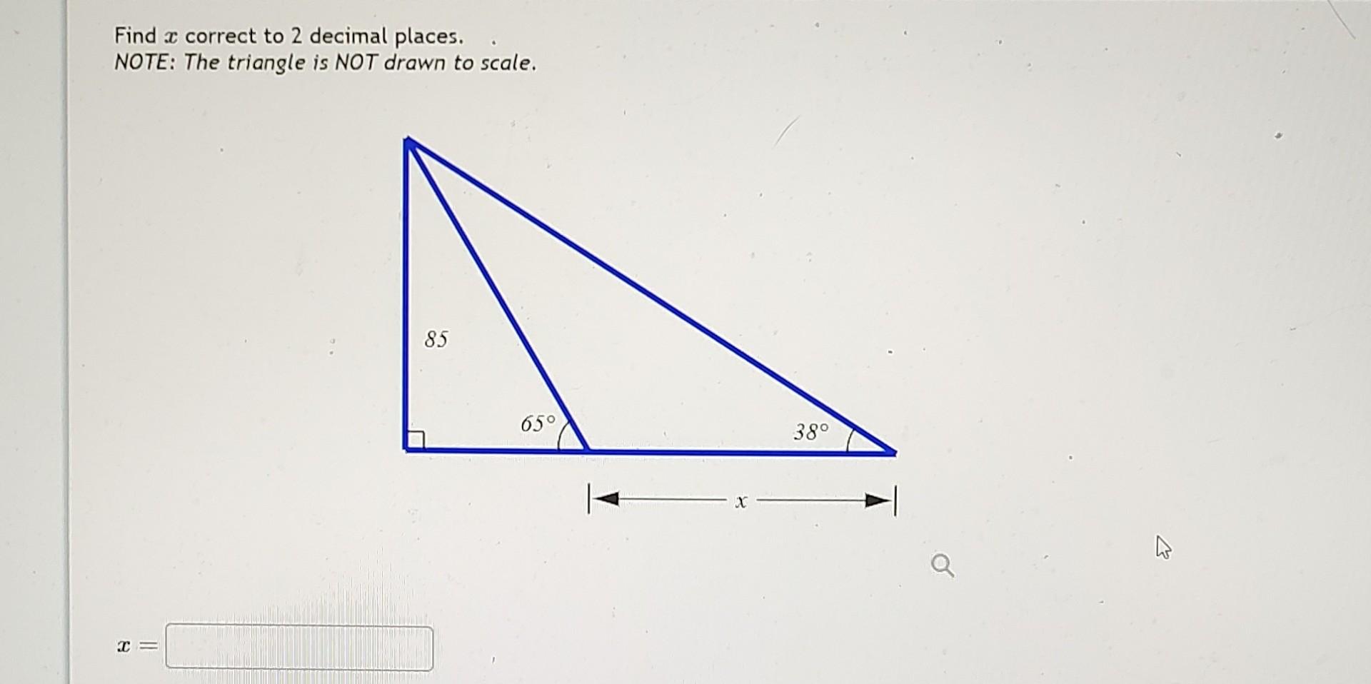 Solved Find x correct to 2 decimal places. NOTE: The | Chegg.com